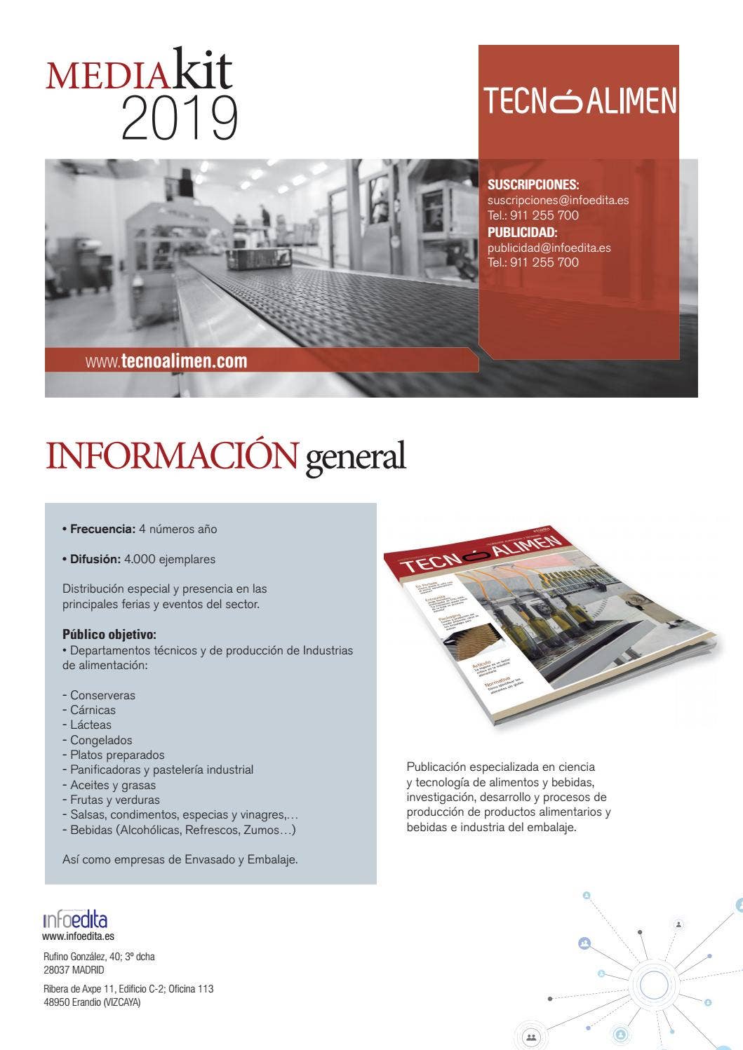 MEDIAKIT TECNOALIMEN 2019 by Infoedita Comunicacion Profesional - Issuu