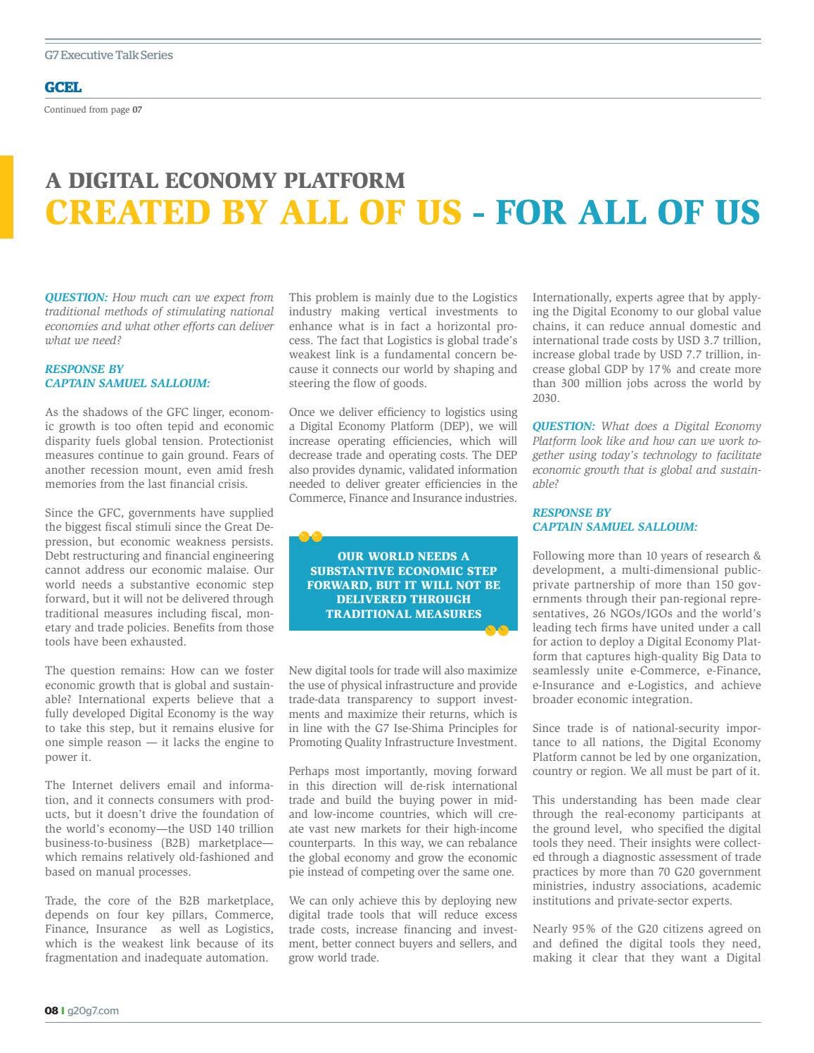 The G7 Executive Talk Series 20th issue by G7-G20-B20- COP GLOBAL ...