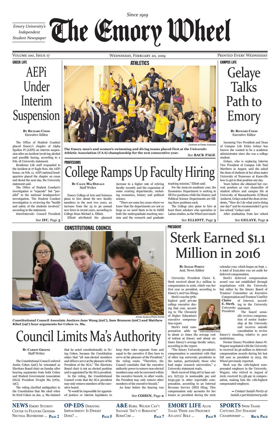 February 20, 2019 by The Emory Wheel - Issuu