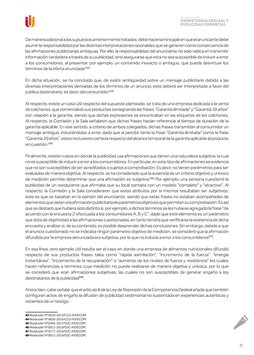 Lineamientos sobre competencia desleal y publicidad comercial by ...