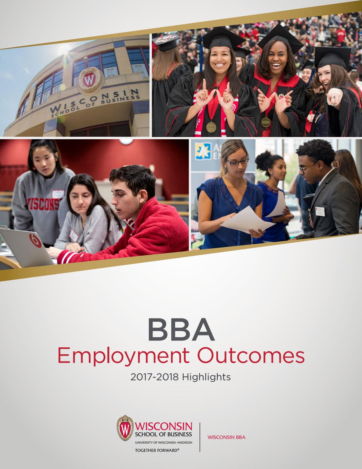 BBA Employment Outcomes Highlights by University of Wisconsin-Madison ...