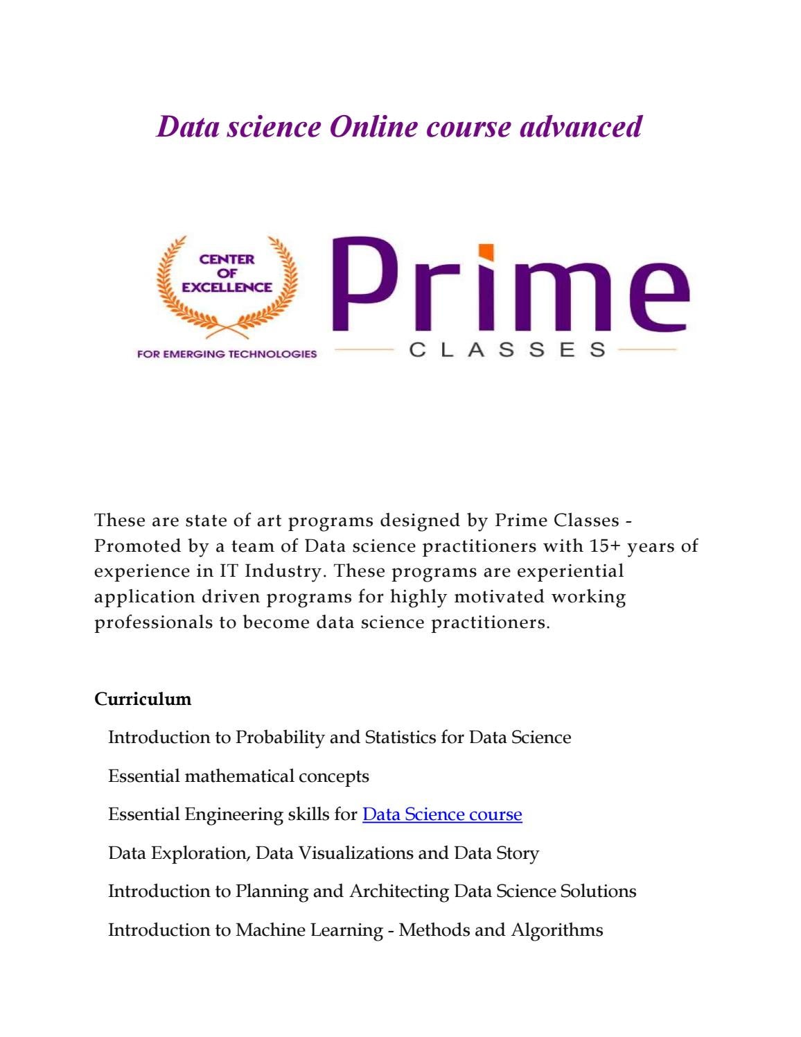 Data science Online course advanced by lisarwilliams01 - Issuu