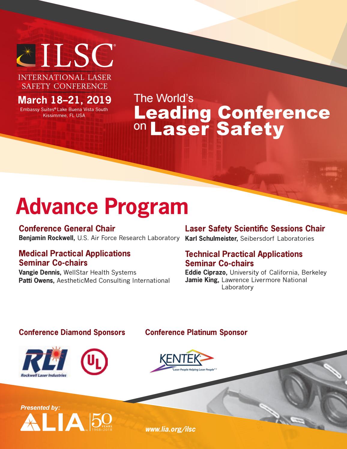 ILSC 2019 Advance Program by Laser Institute of America - Issuu