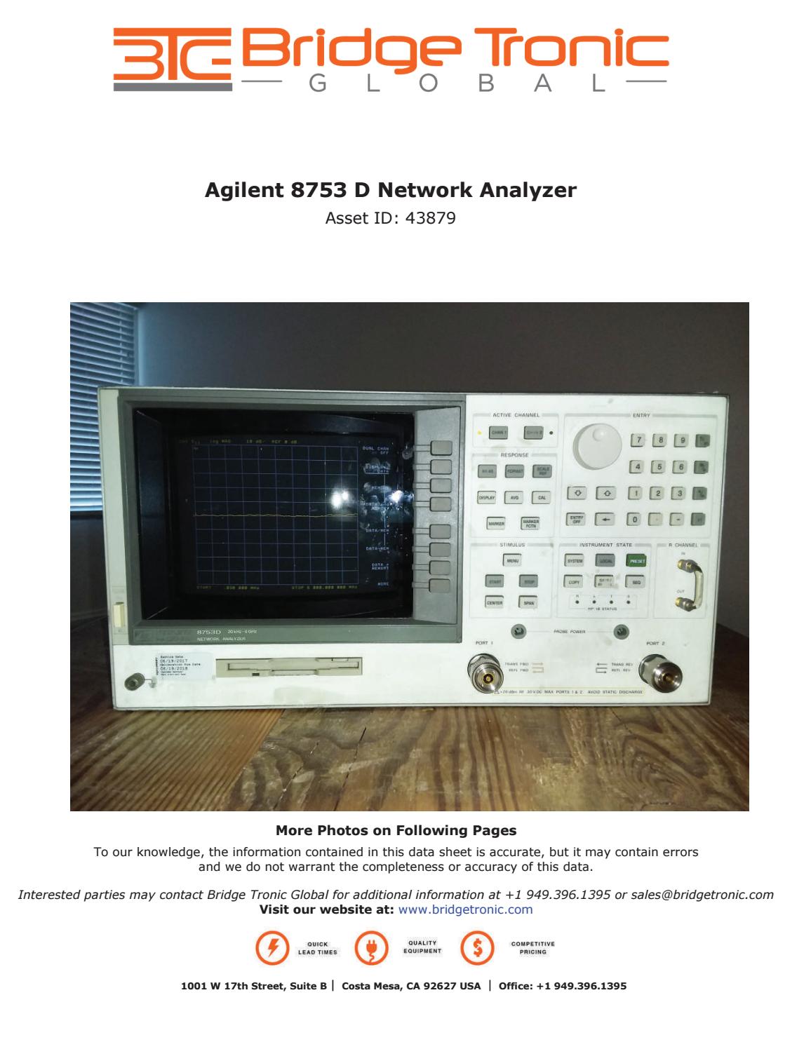 Agilent 8753D Network Analyzer For Sale by Boyd Grubbs - Issuu