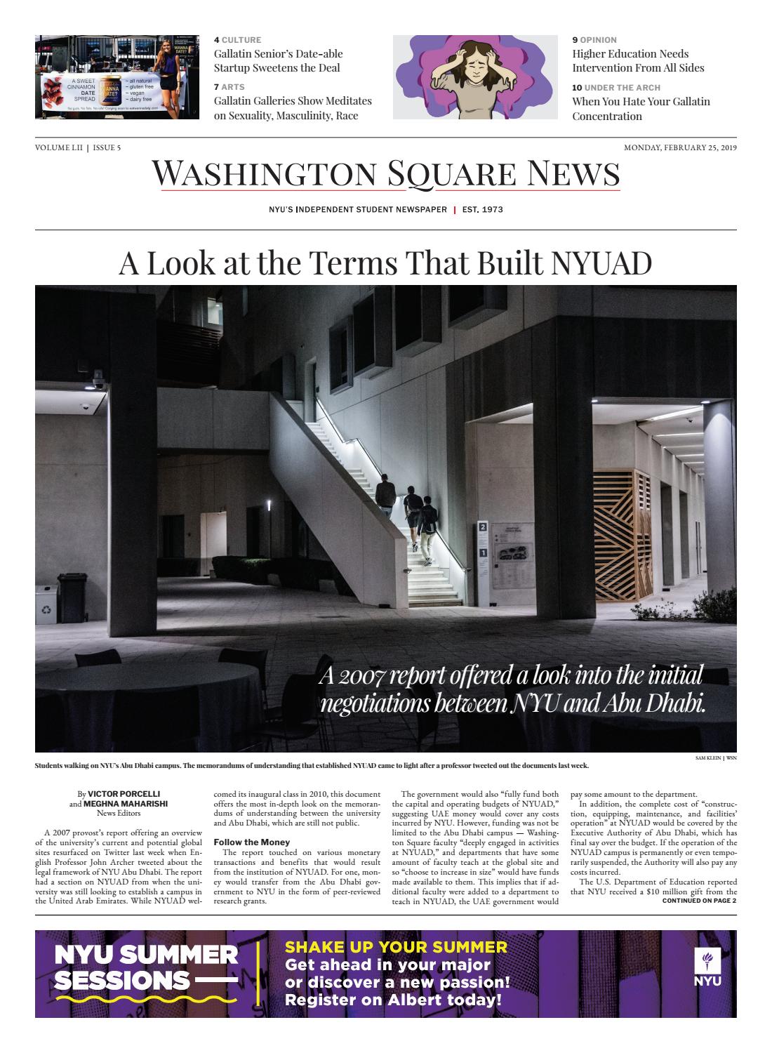 Washington Square News February 25, 2019 by Washington Square News - Issuu