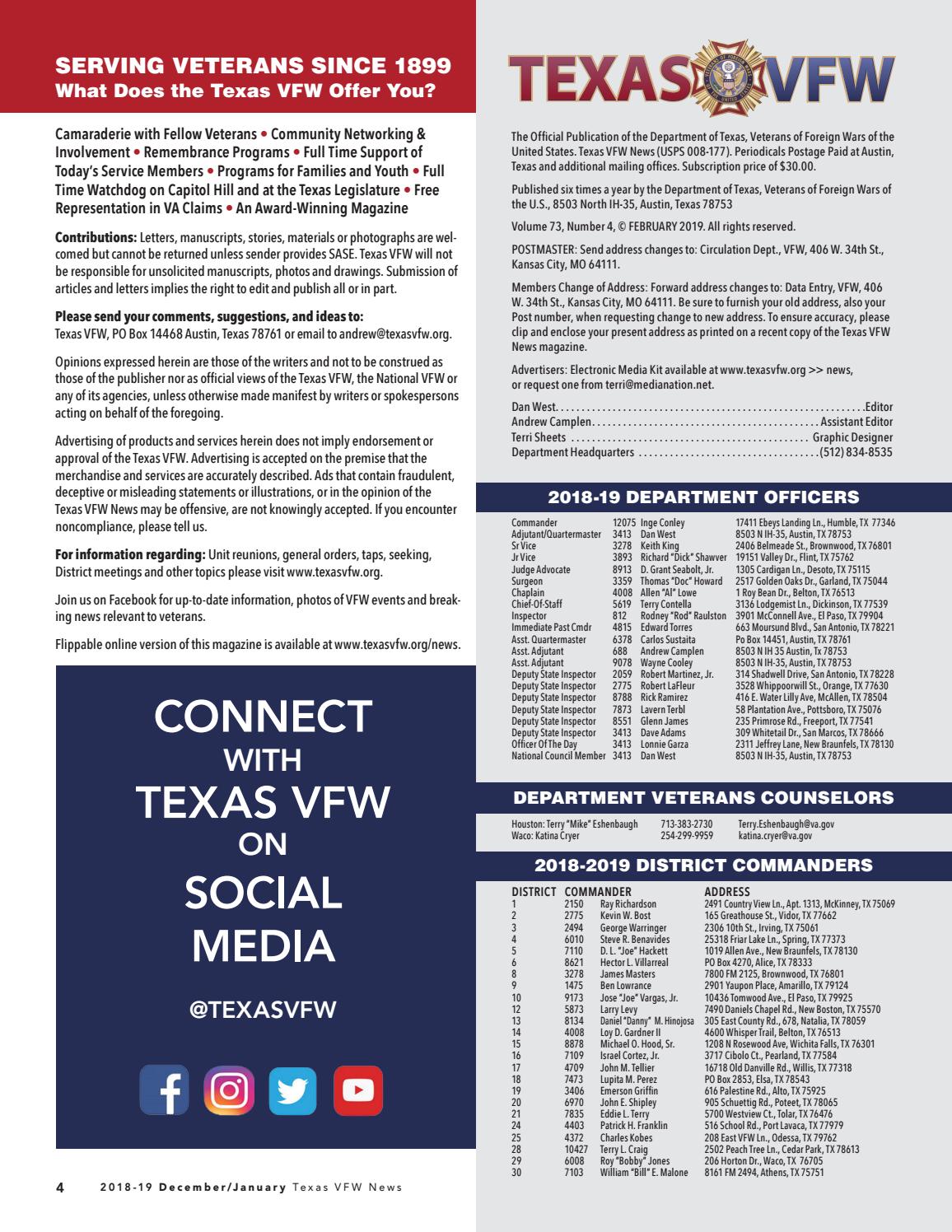 2019 Texas VFW News December/January by Texas VFW - Issuu
