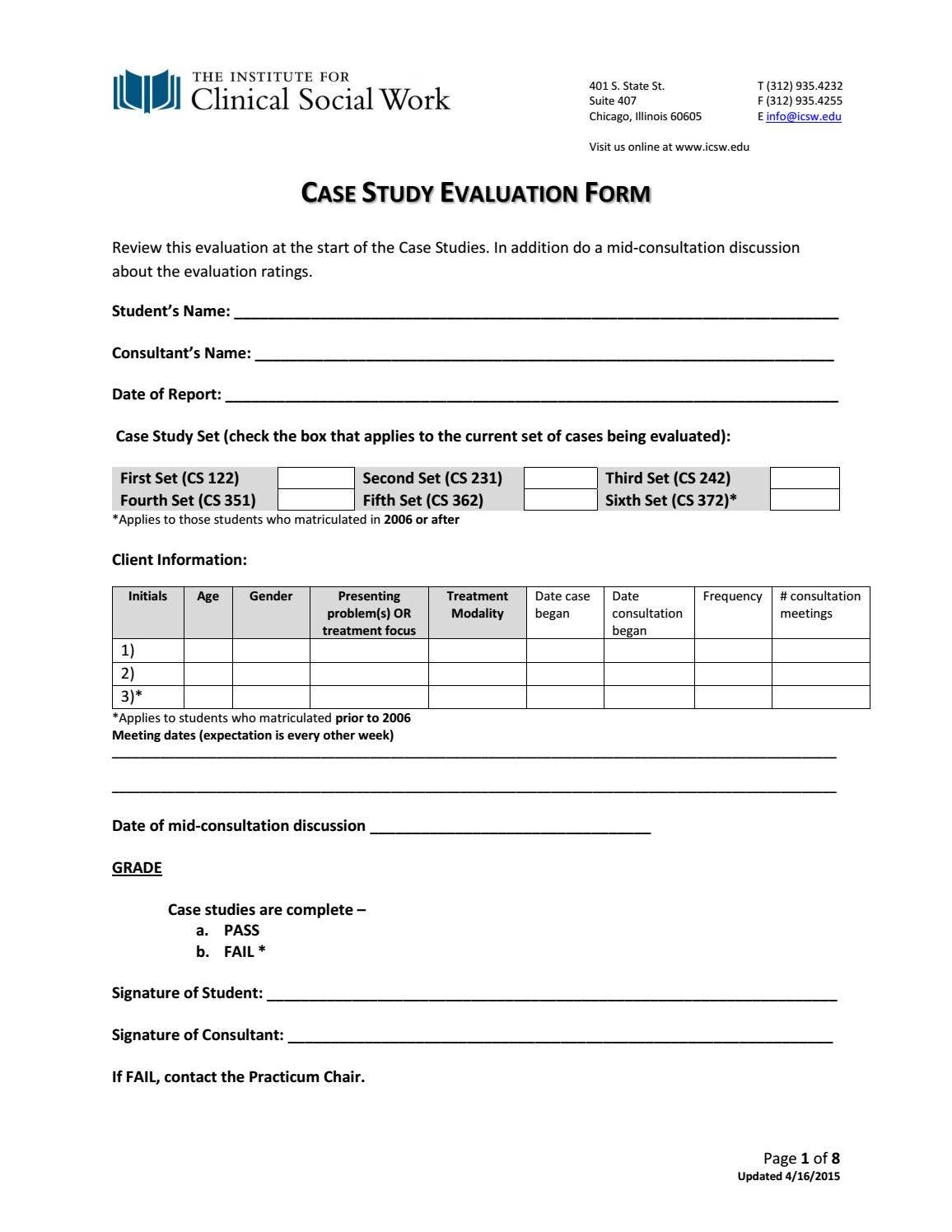 Case Study Evaluation by ICSW - Issuu
