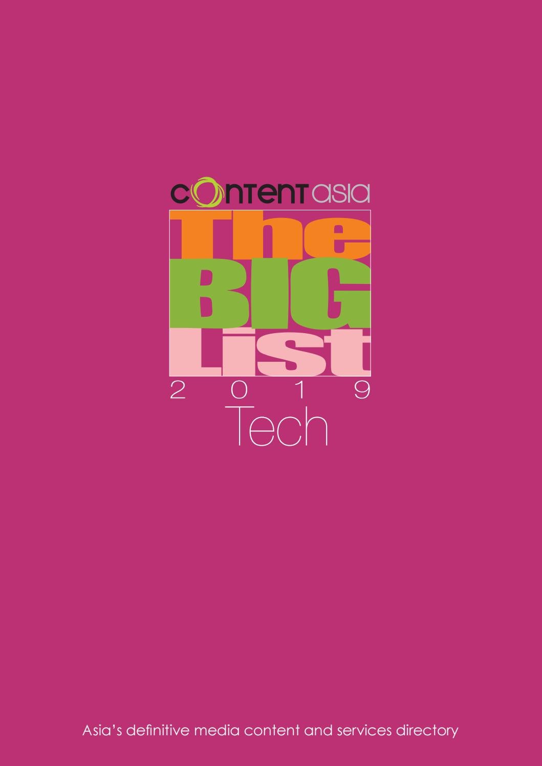 The Big List 2019 - Tech by ContentAsia - Issuu