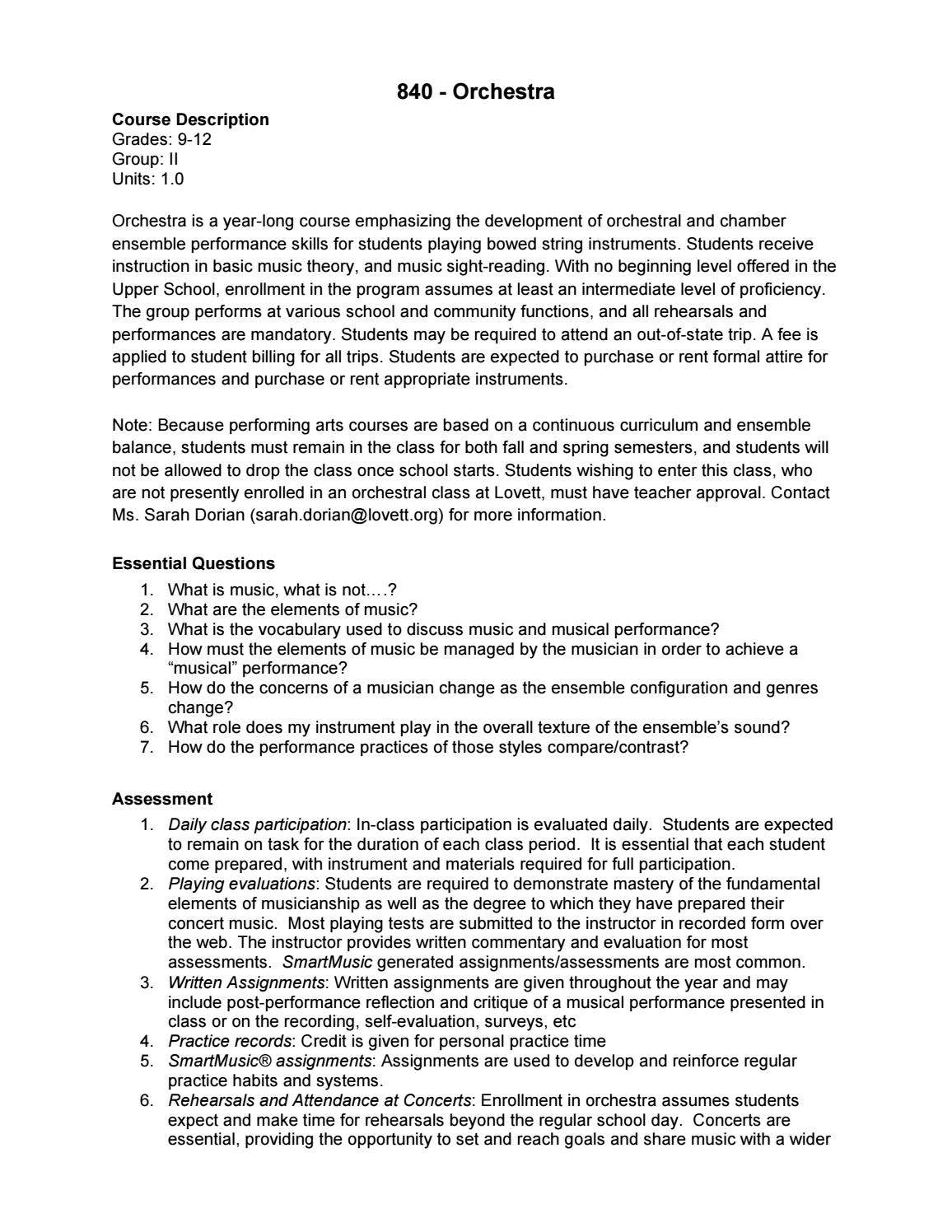 Upper School Fine Arts Curriculum by The Lovett School - Issuu