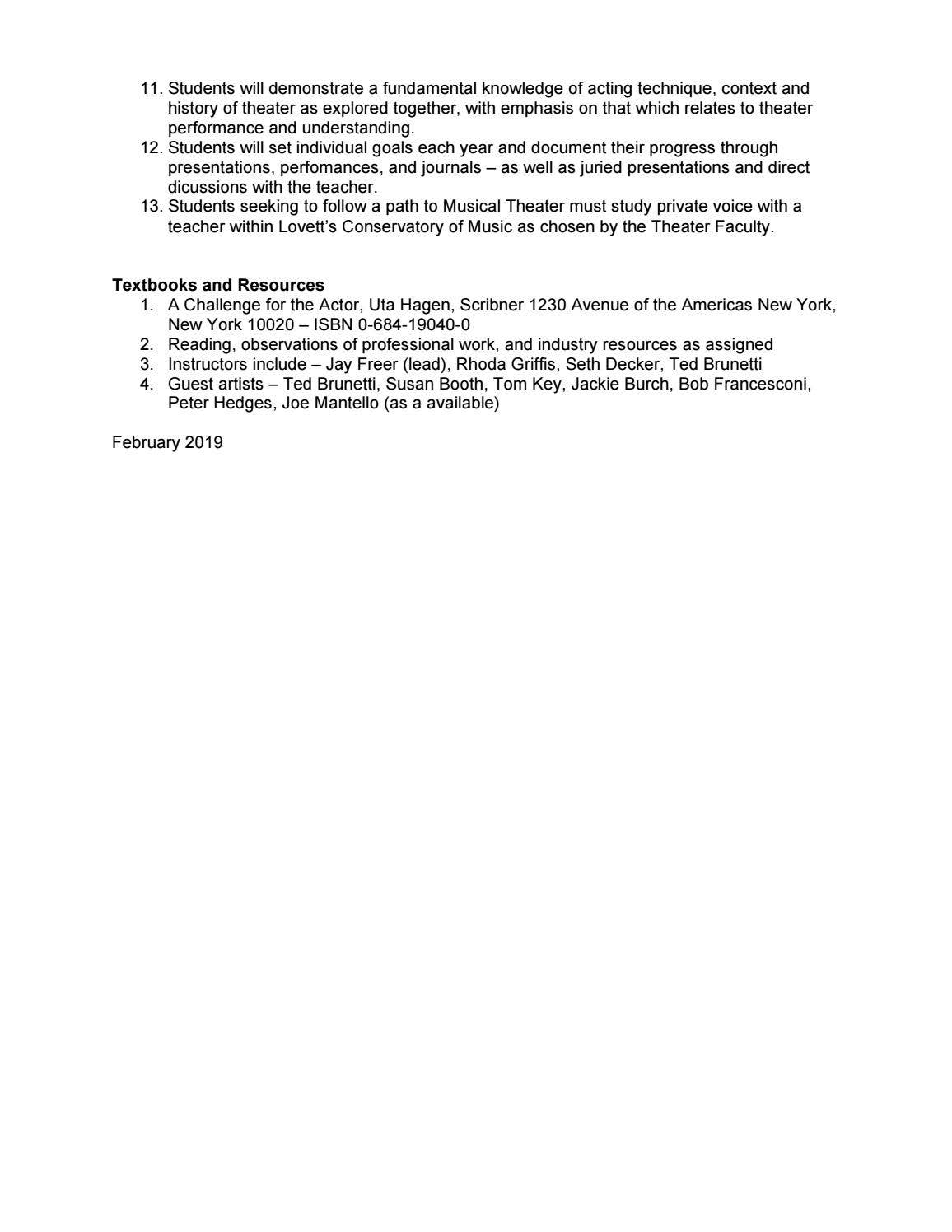 Upper School Fine Arts Curriculum by The Lovett School - Issuu