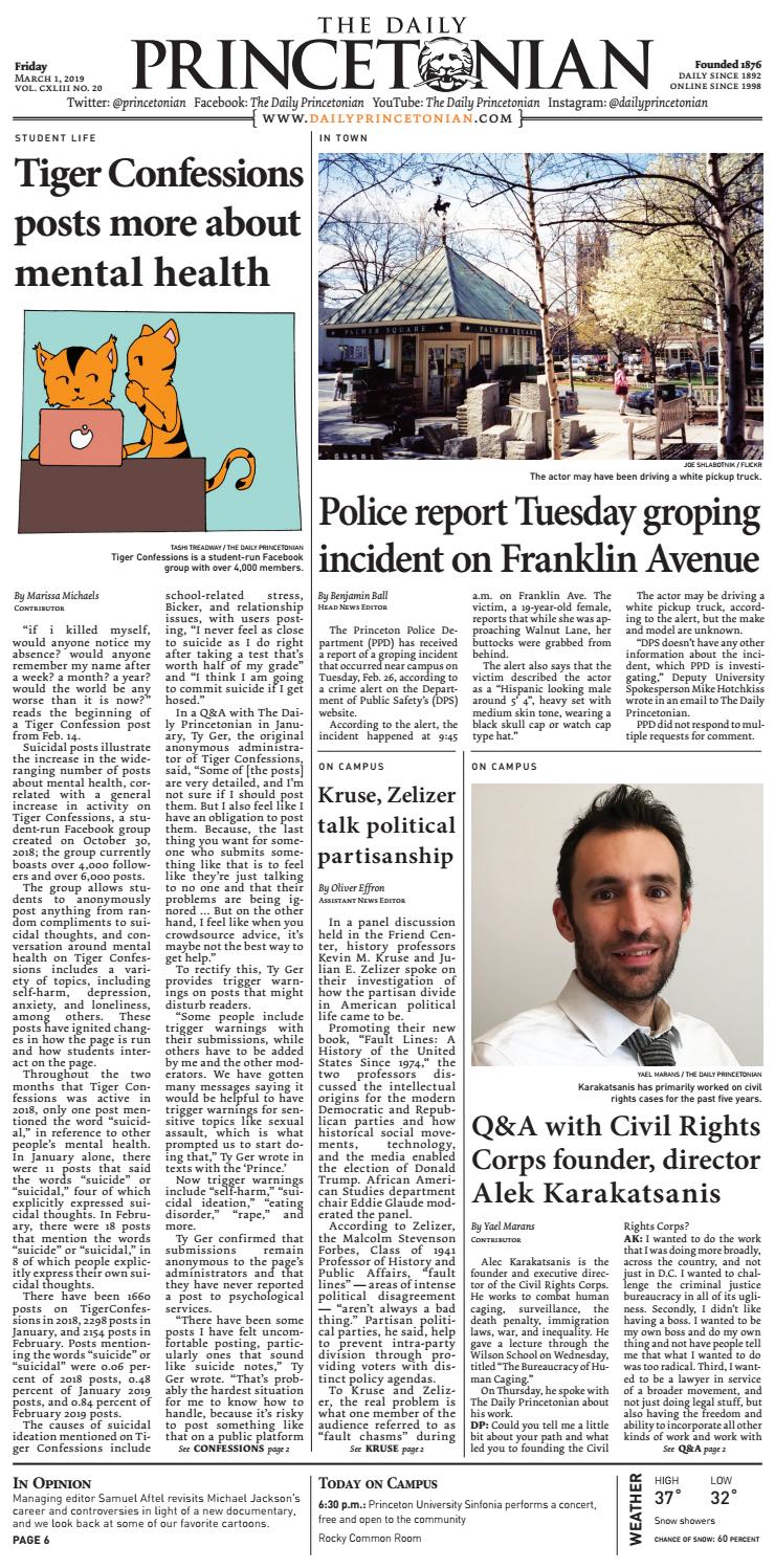 The Daily Princetonian - Mar. 1, 2019 by The Daily Princetonian - Issuu