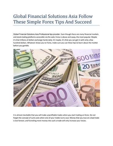 Global Financial Solutions Asia You Could Become A Successful Forex ...