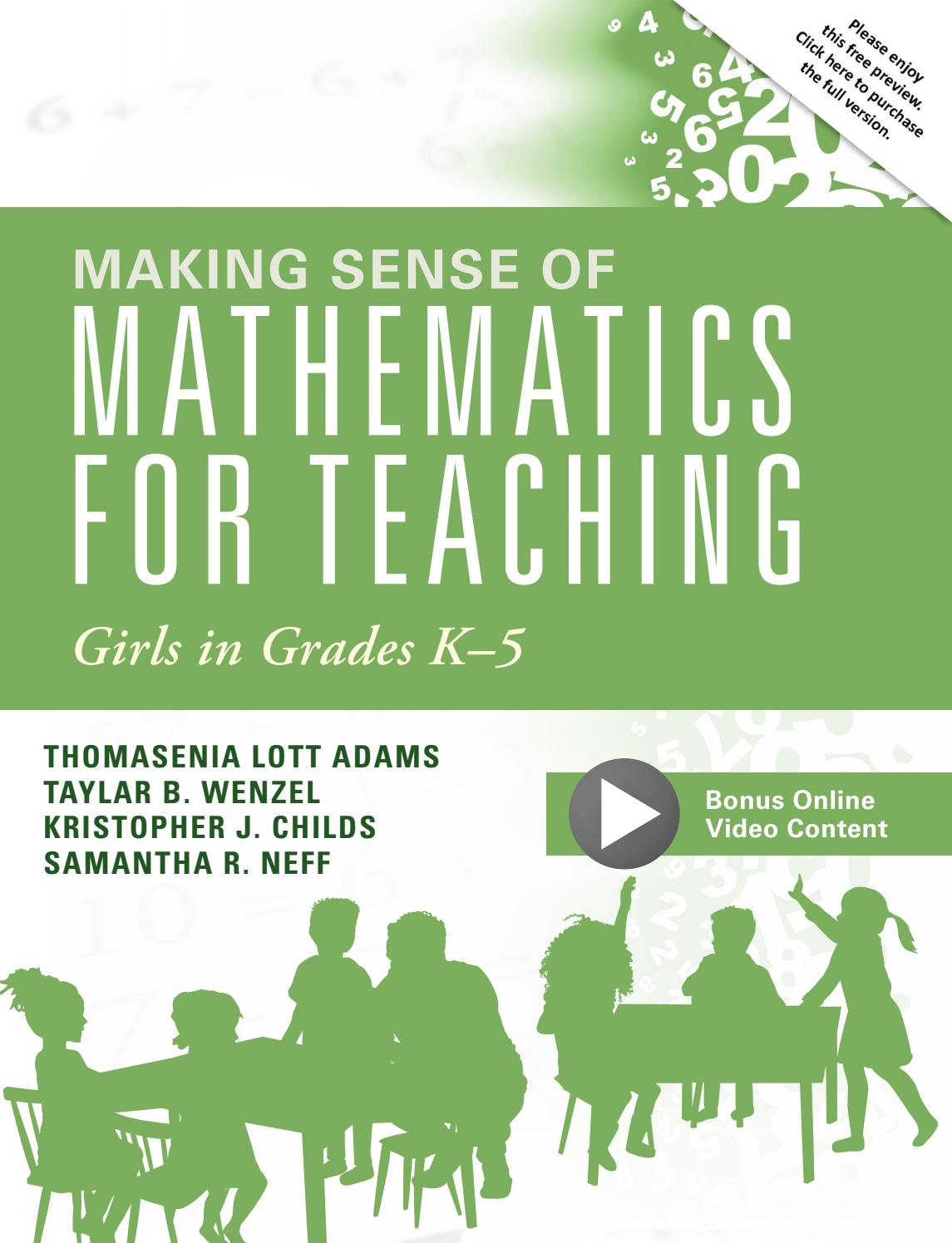 Making Sense of Mathematics for Teaching Girls in Grades K–5 by ...