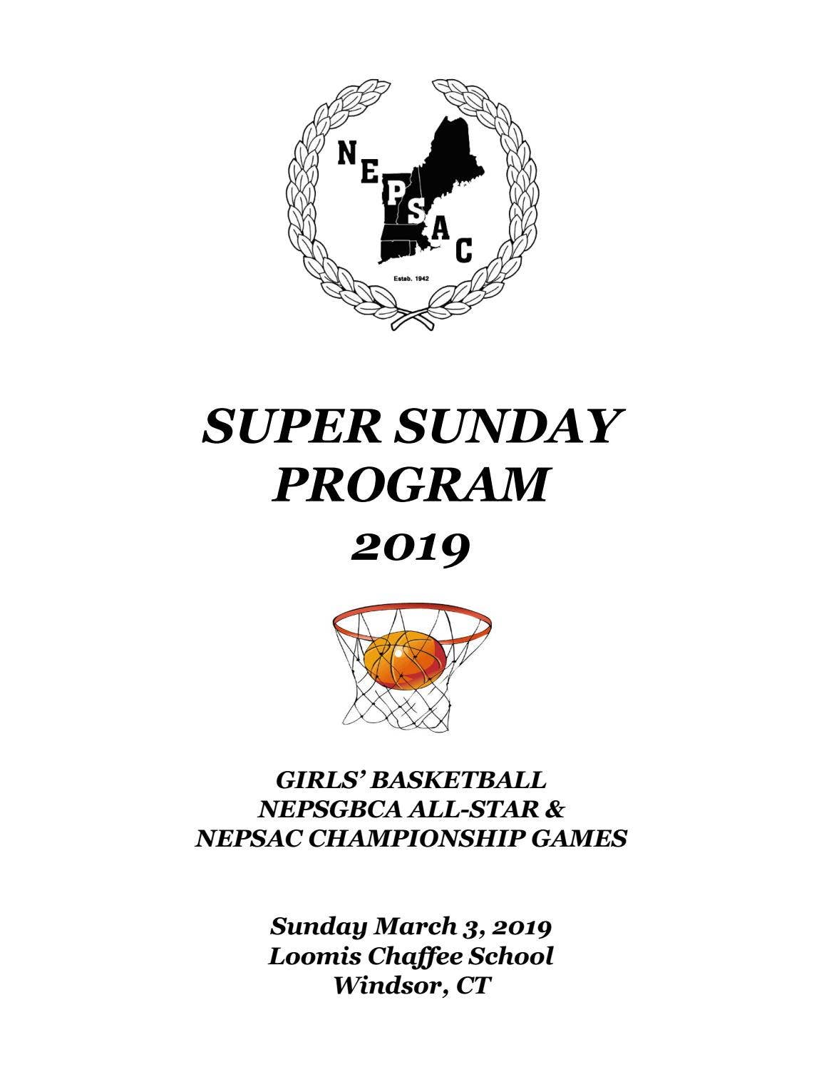 2019 NEPSAC Girls' Basketball Super Sunday Program by NEPSAC ...
