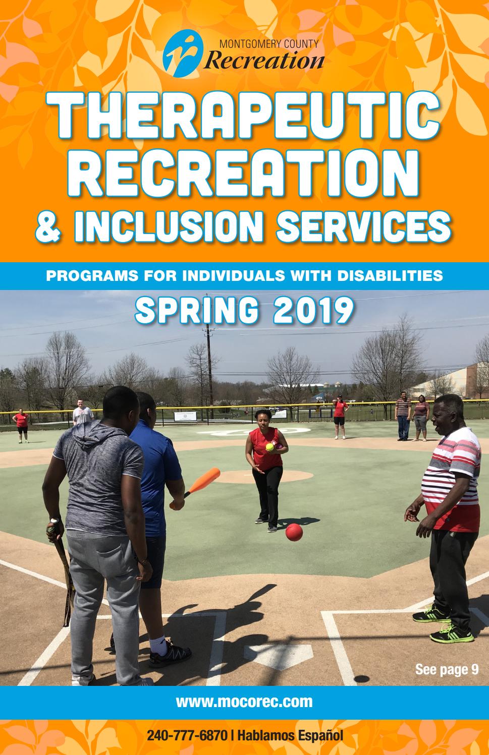 Therapeutic Recreation Spring 2019 Brochure by Montgomery County ...