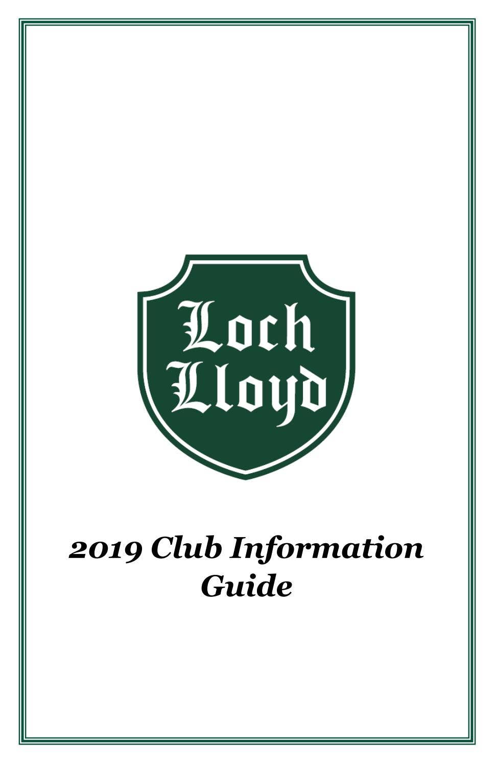 2019 Club Information Guide for The Country Club at Loch Lloyd by Loch ...