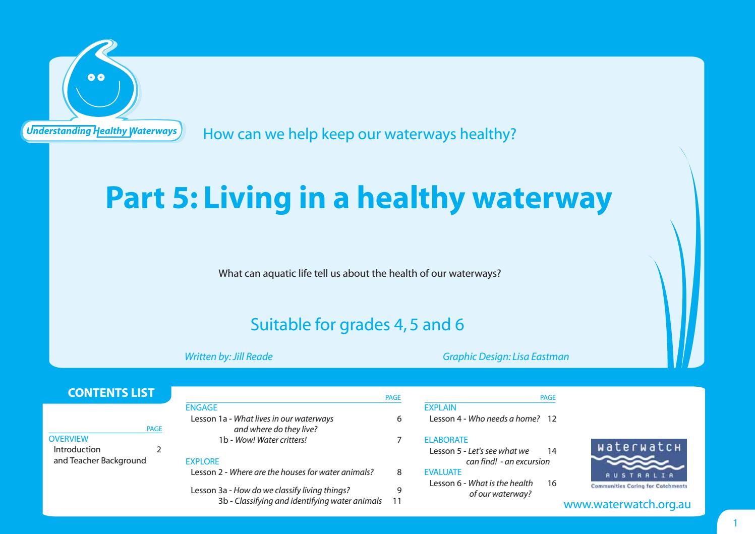 Understanding Healthy Waterways. Part 5: Living in a healthy waterway ...