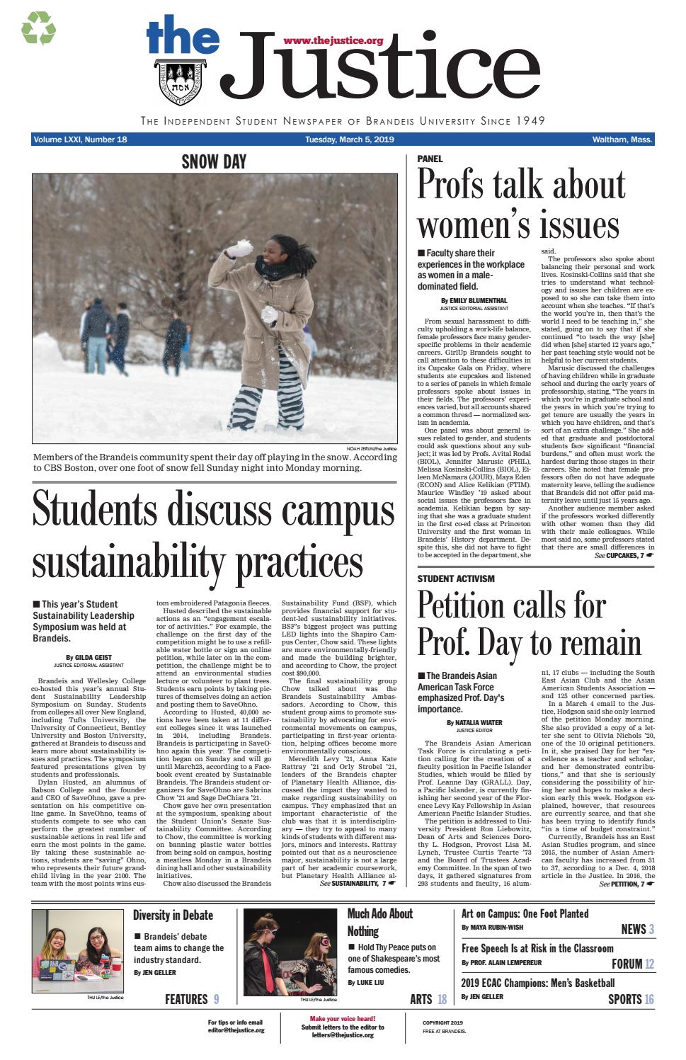 The Justice, March 5, 2019 by The Justice - Issuu