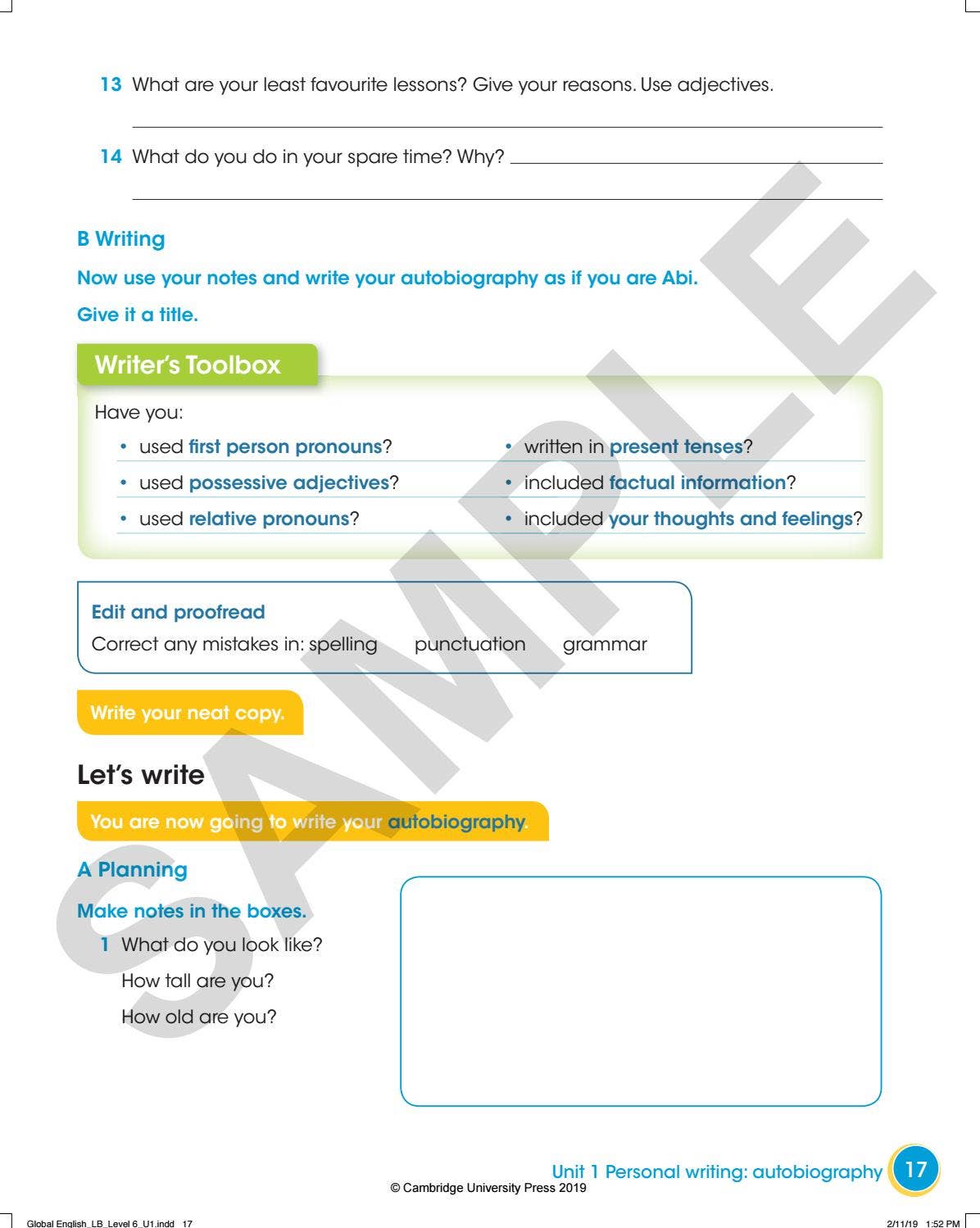 Cambridge Grammar & Writing Skills Learner's book 6 sample by Cambridge ...