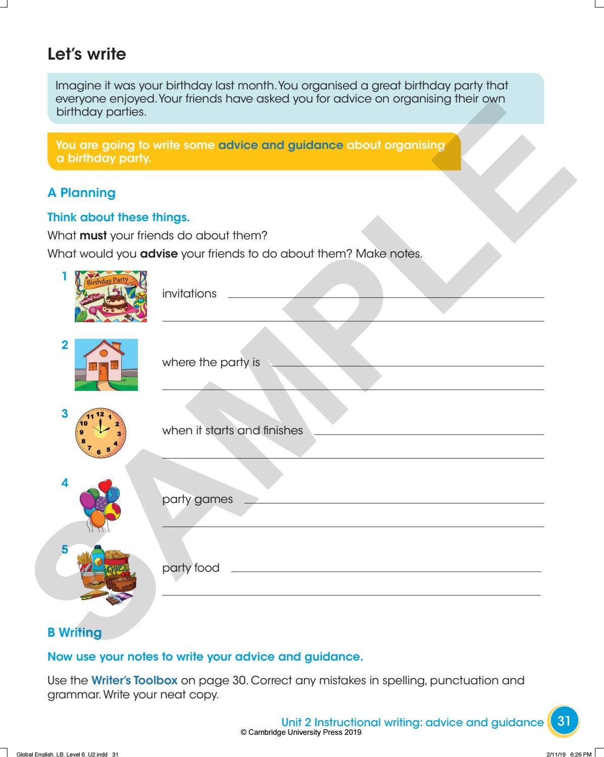 Cambridge Grammar & Writing Skills Learner's book 6 sample by Cambridge ...