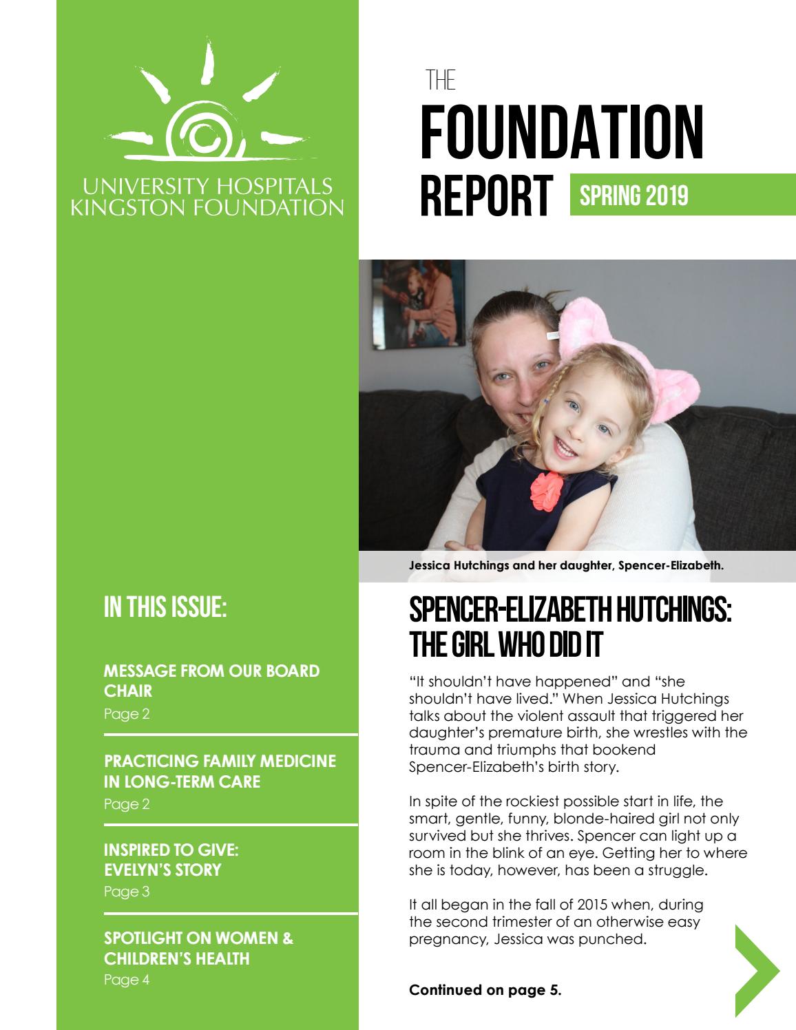 The Spring 2019 Foundation Report by University Hospitals Kingston ...