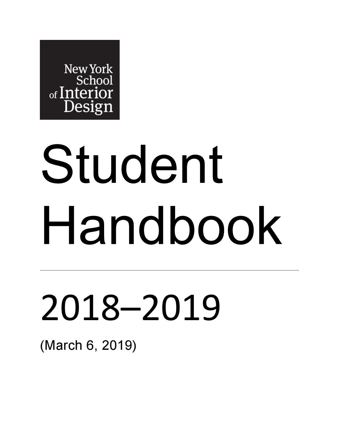 NYSID Student Handbook 2018–2019 by New York School of Interior Design ...