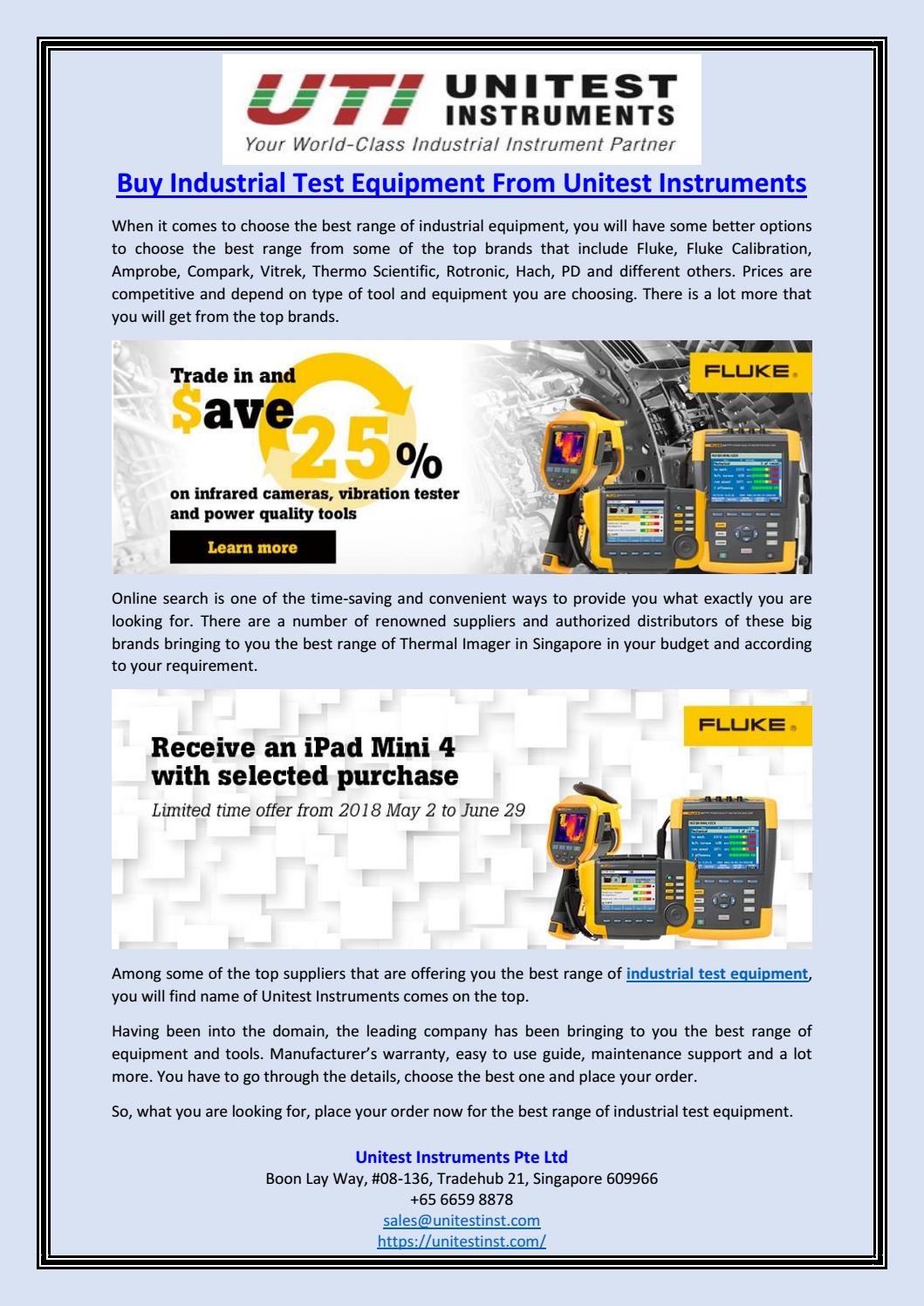 Buy Industrial Test Equipment From Unitest Instruments by Unitest ...
