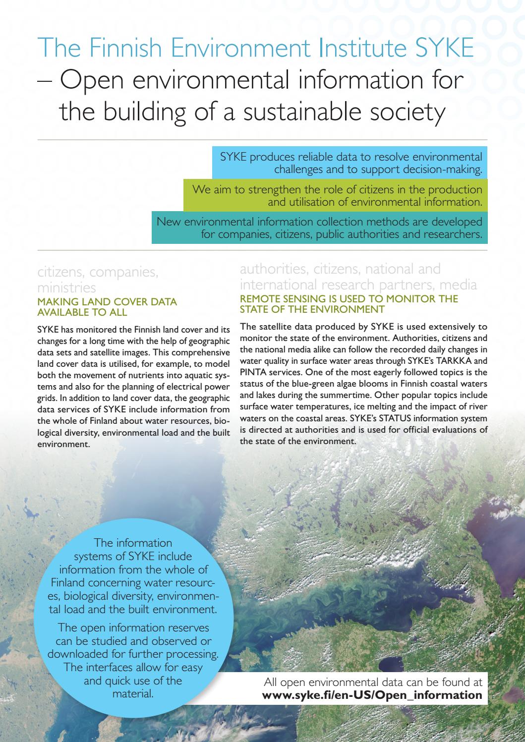 SYKE – Open environmental information for the building of a sustainable ...