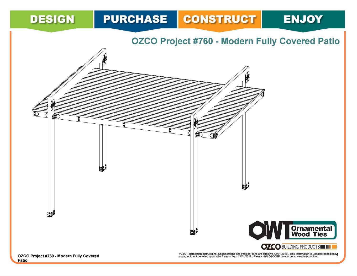 OZCO Project #760 - Modern Fully Covered Patio (20X16) by OZCO Building ...