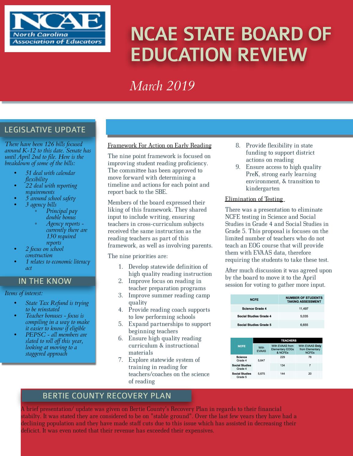March 2019 State Board of Education Review by NCAE - Issuu