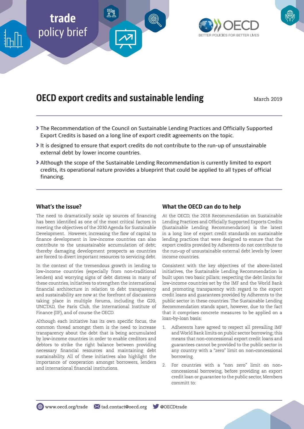 OECD export credits and sustainable lending by OECD - Issuu
