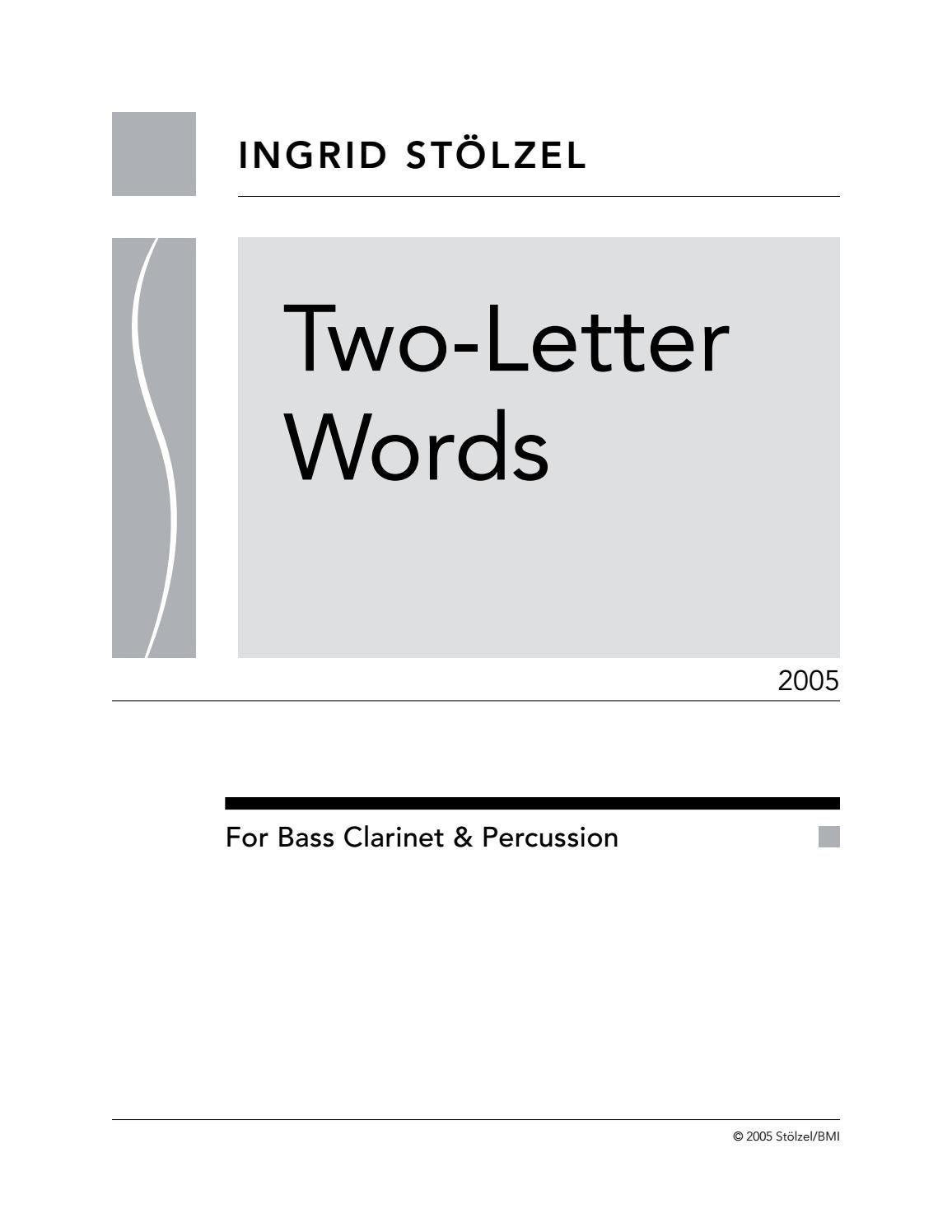 Two-Letter Words (2005) - Perusal Score by Ingrid Stölzel | Composer ...