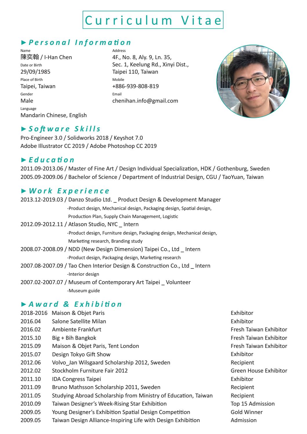 I-Han Chen_CV_2019 by Kenny Chen - Issuu