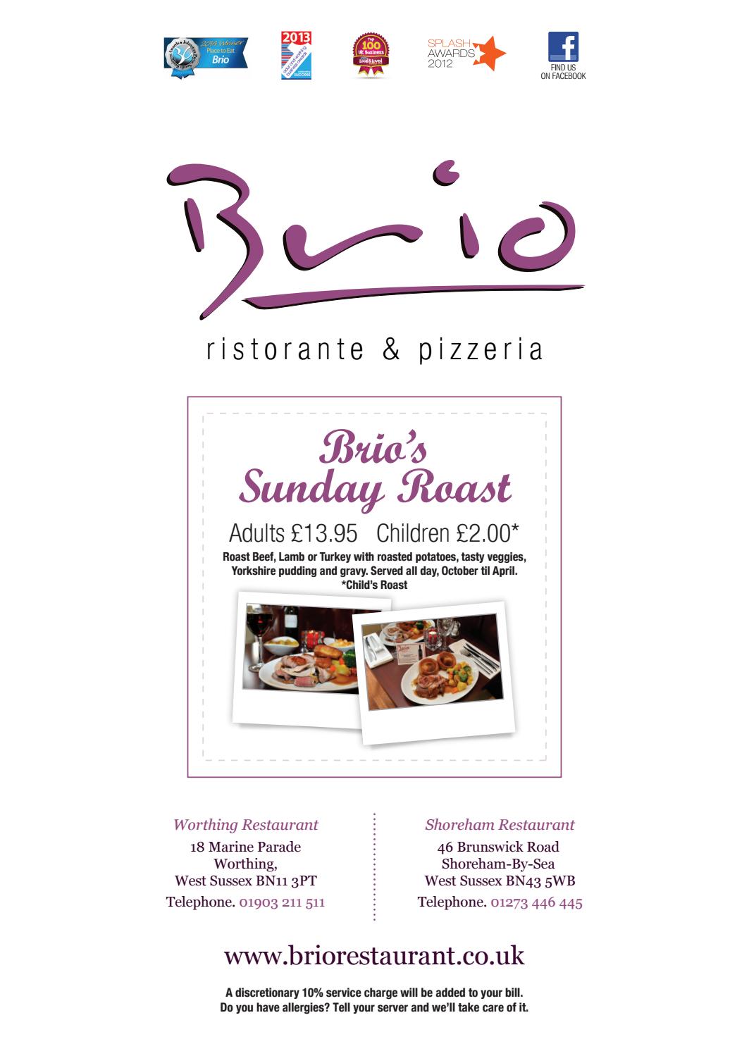 Brio Restaurant Menu 2019 by Nettl inc Face Media Group - Issuu