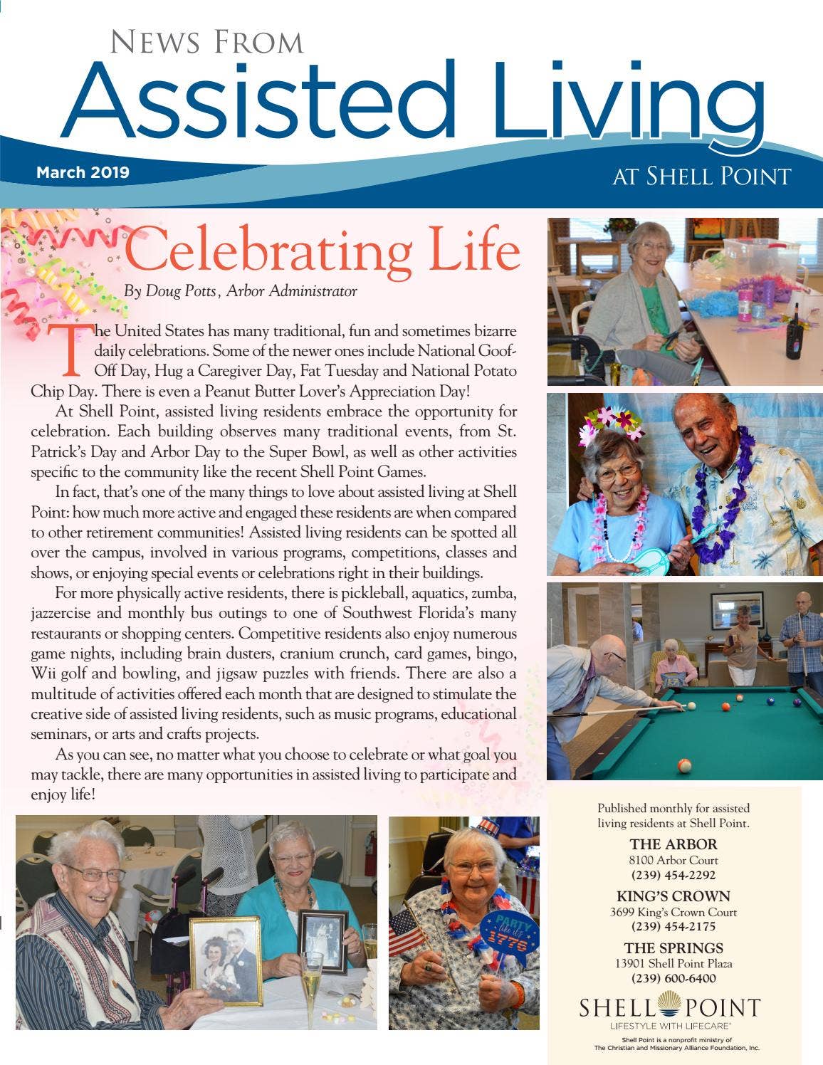 Shell Point Assisted Living Newsletter March 2019 by Shell Point - Issuu
