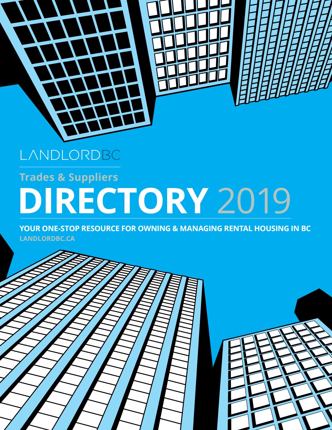 Landlord BC | Trades & Suppliers DIRECTORY 2019 by MediaEdge - Issuu