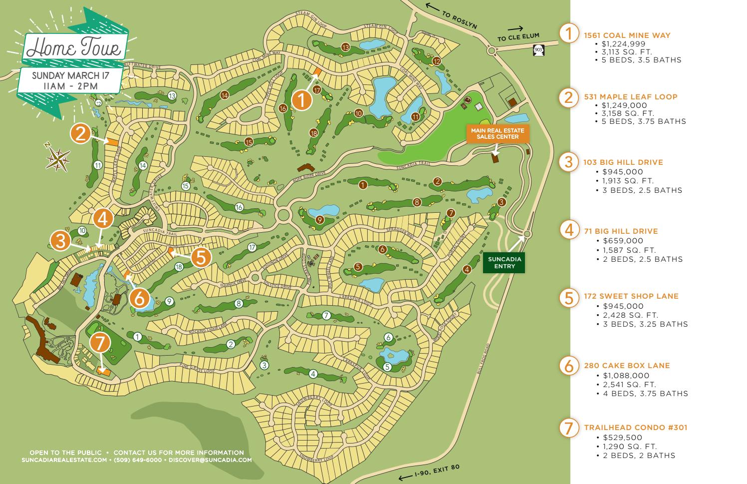 March Home Tour Map 2019 by Suncadia Resort - Issuu