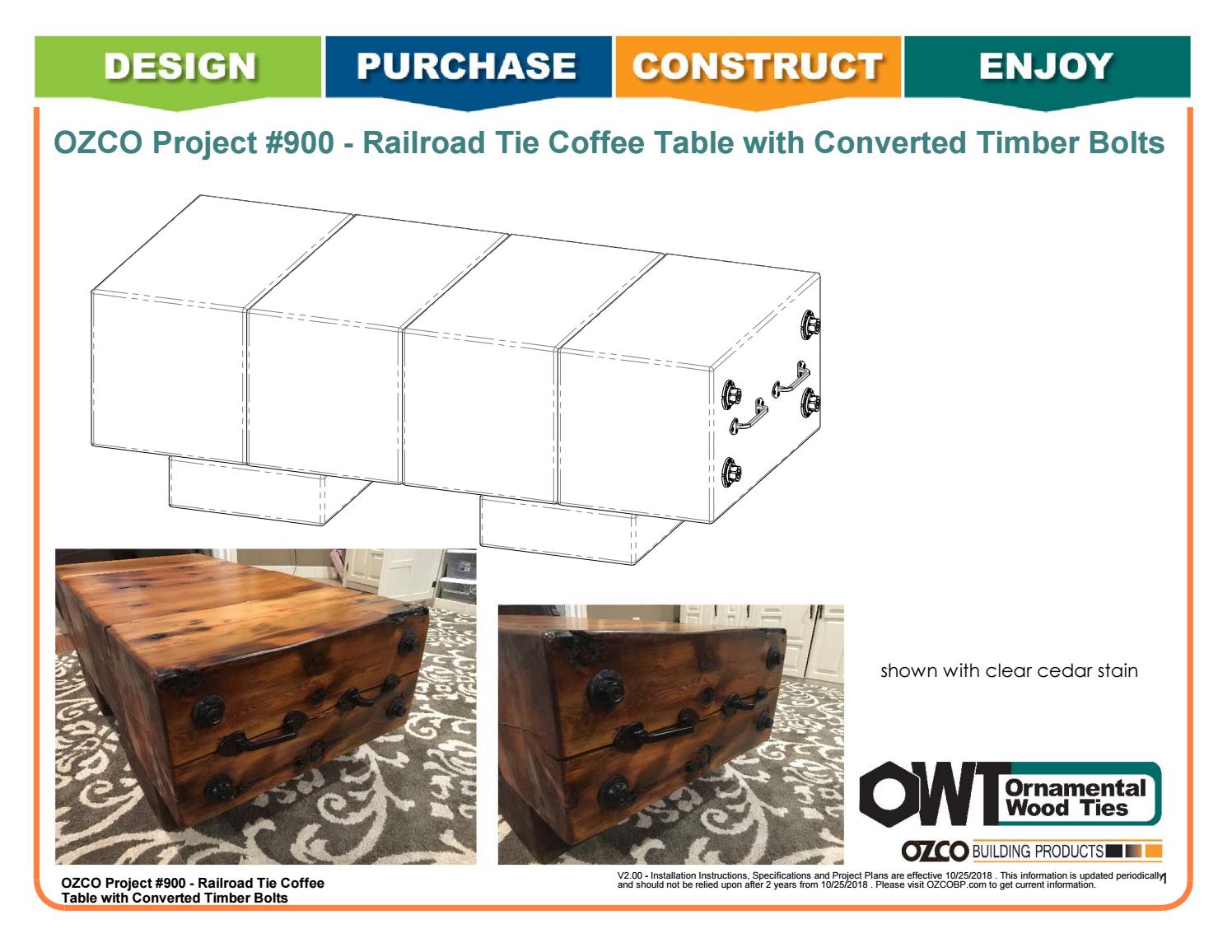 OZCO Project #900 - Railroad Tie Coffee Table with Converted Timber ...