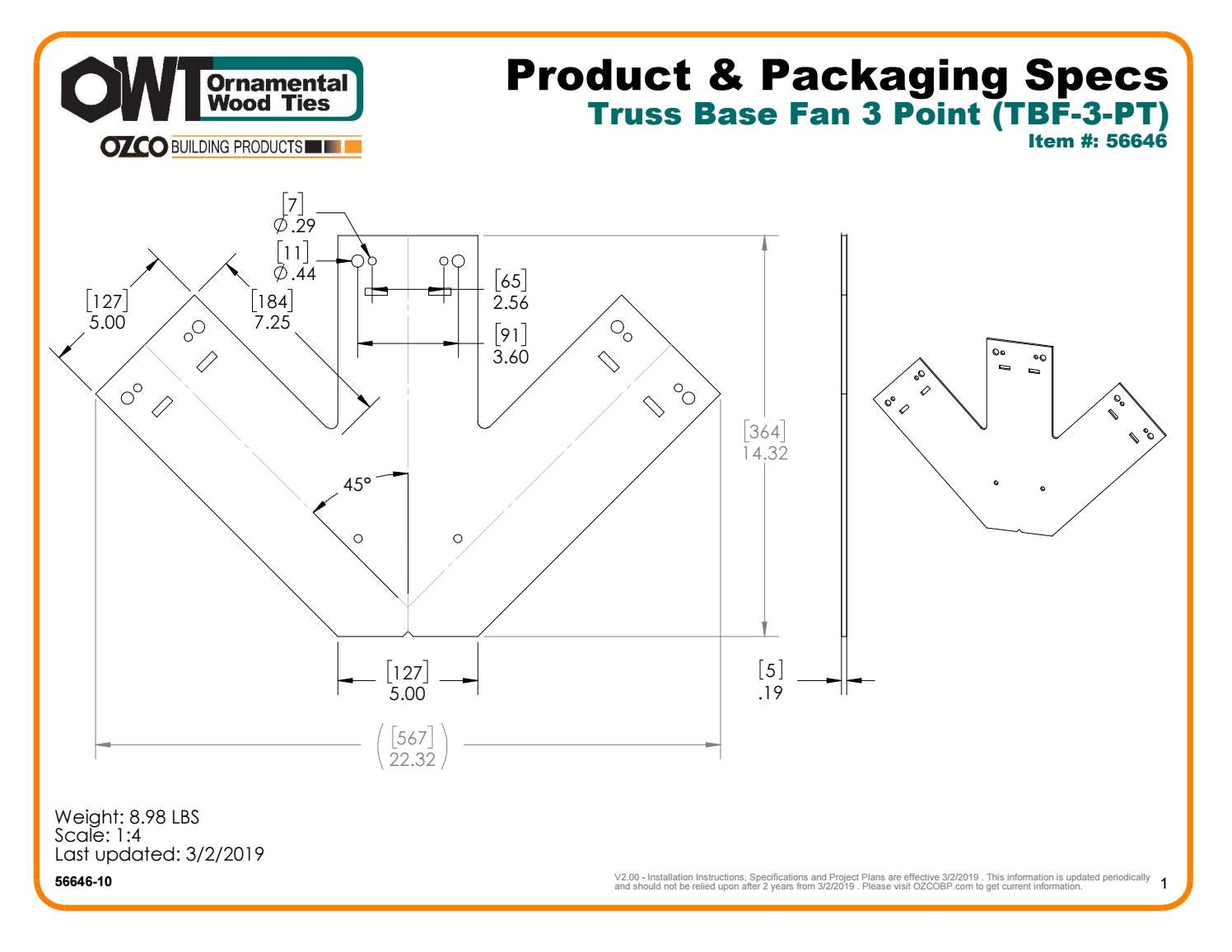Truss Base Fan - 3 Point (TBF-3-PT) 56646 by OZCO Building Products - Issuu
