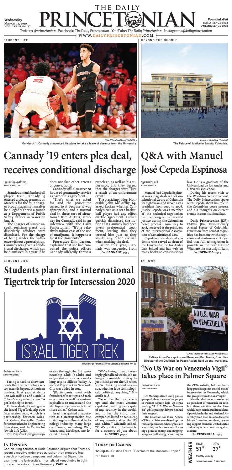 The Daily Princetonian - Mar. 13, 2019 by The Daily Princetonian - Issuu