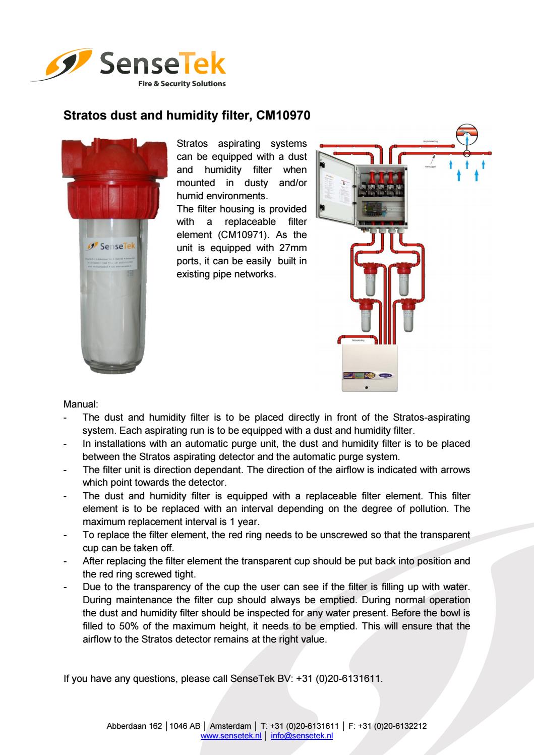 Stratos Dust and Humidity Filter by SenseTek Fire & Security Solutions ...