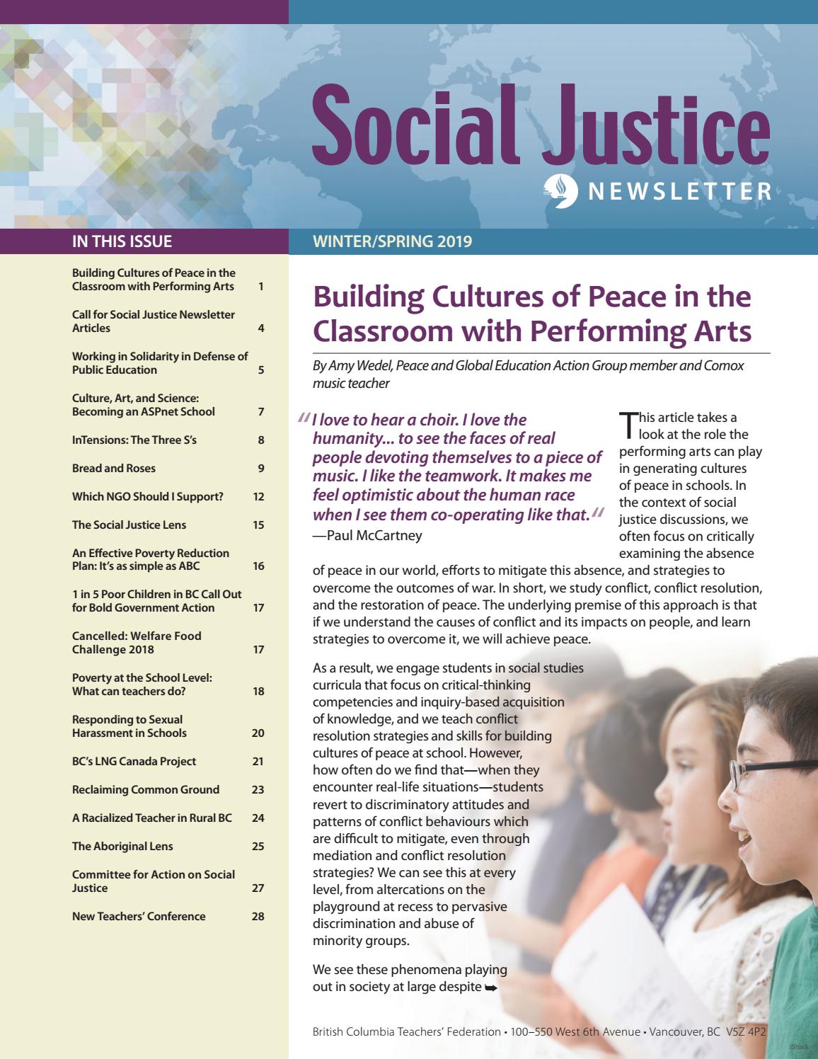 Social Justice Newsletter, Winter/Spring 2019 by BC Teachers ...