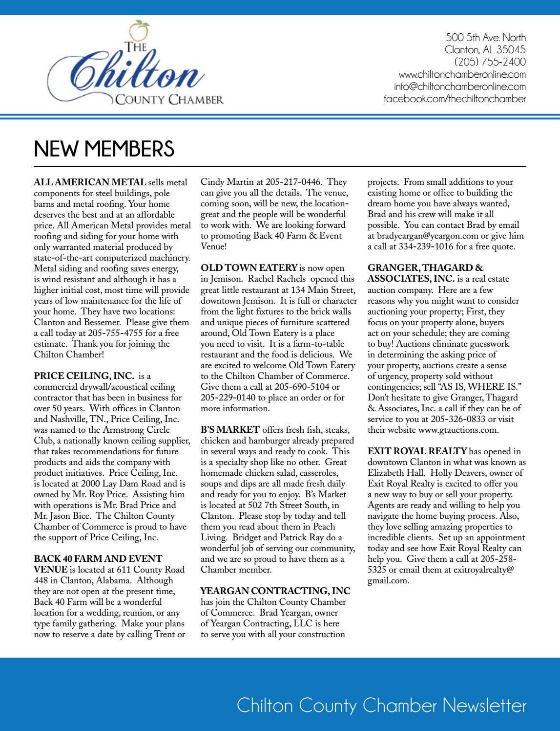 Chamber newsletter March by The Clanton Advertiser - Issuu