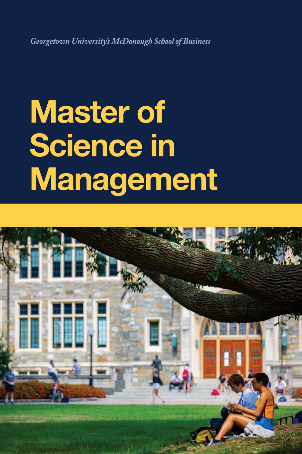 Master of Science in Management by Georgetown University McDonough ...