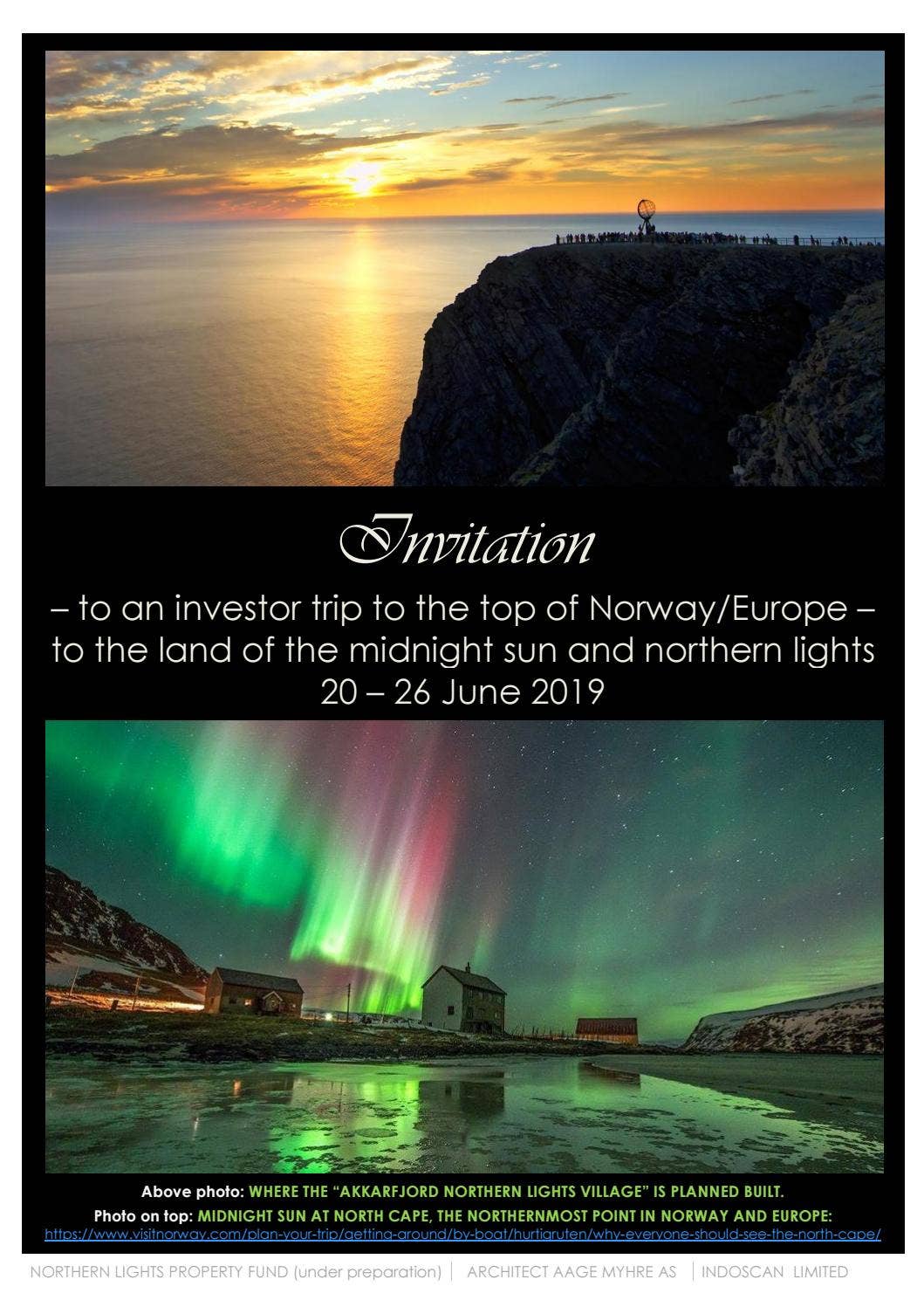 INVITATION TO INVESTOR TRIP - NORTHERN NORWAY JUNE 2019 by AAGE MYHRE ...