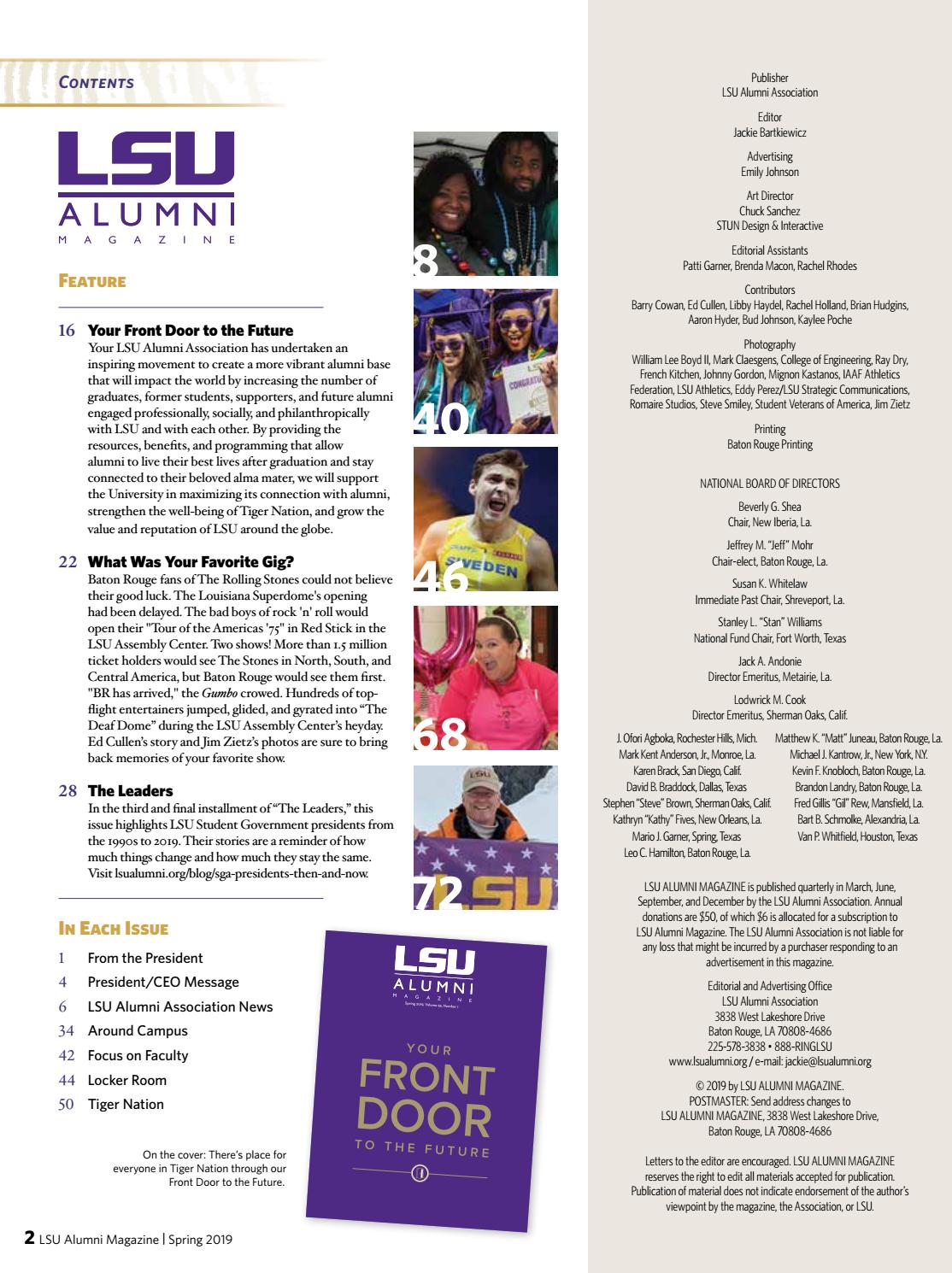 LSU Alumni Magazine_Spring 2019 Issue by LSU Alumni Association - Issuu