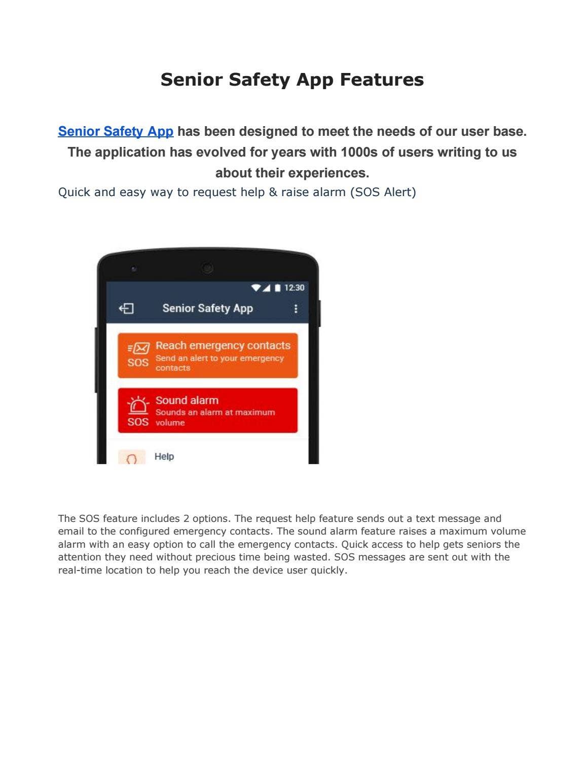 Senior Safety App Features by seniorgpstracker - Issuu