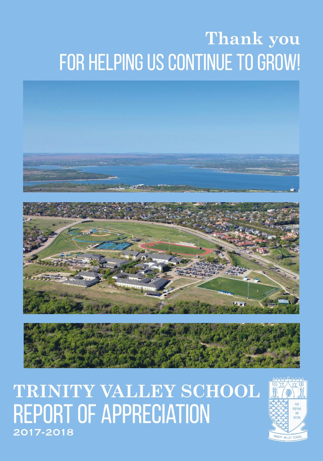 2017-2018 TVS Annual Report by Trinity Valley School - Issuu