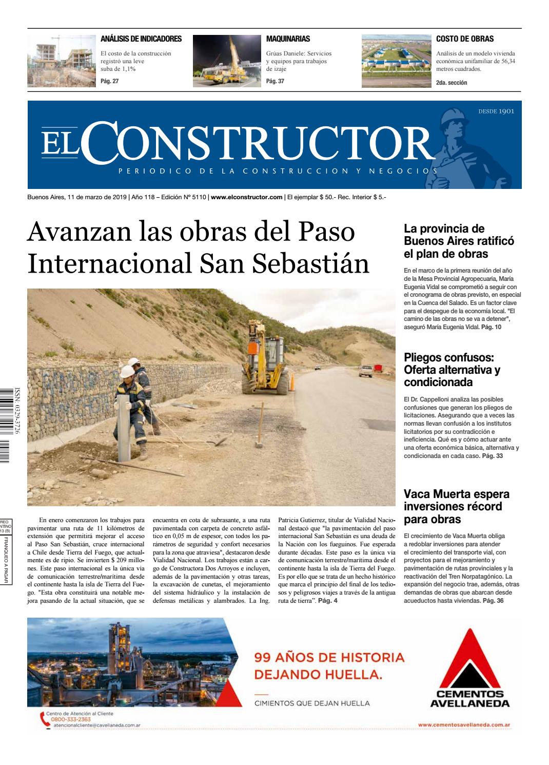 El Constructor 11/3/2019 - N° 5110 Año 118 by ELCO Editores - Issuu