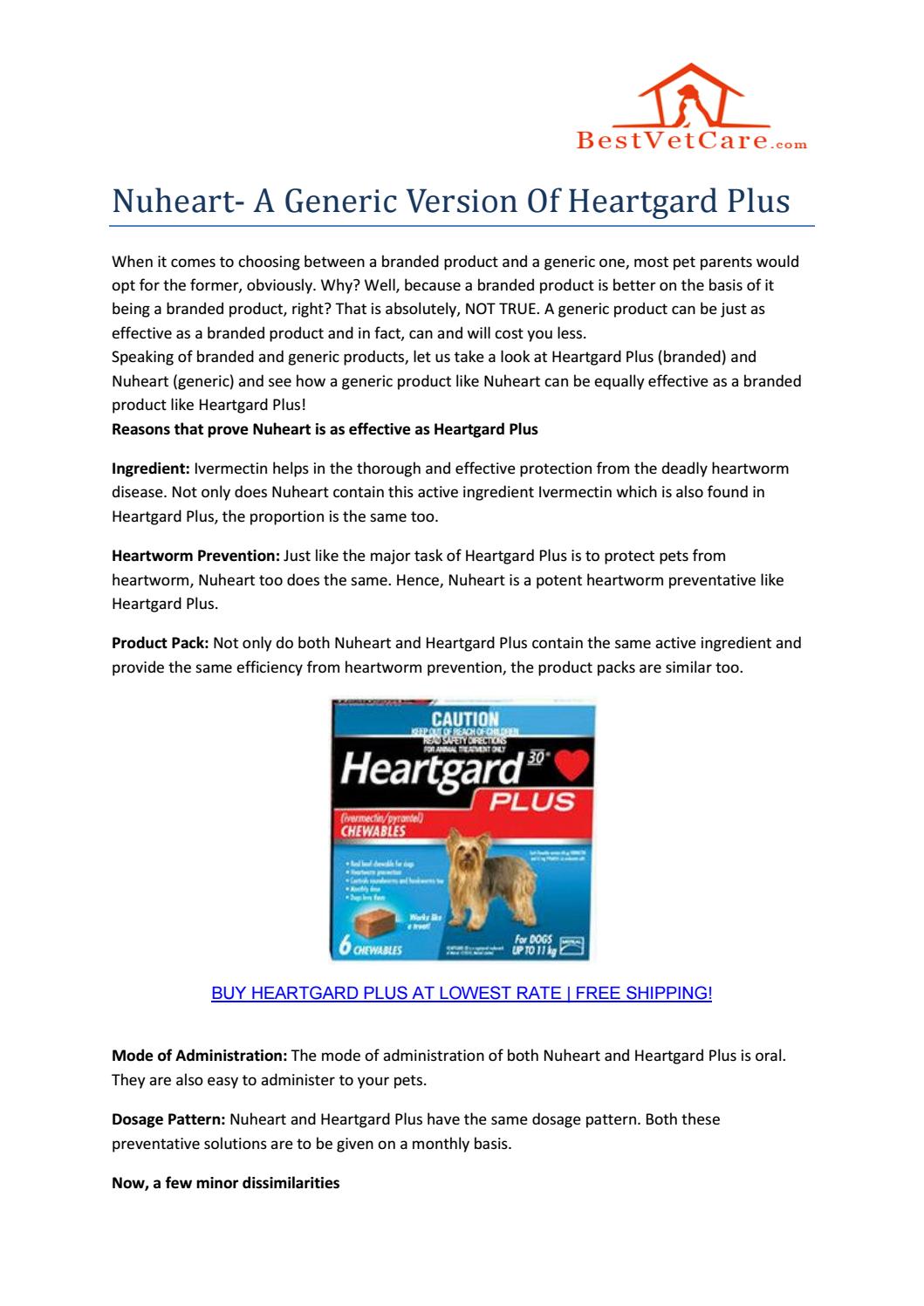 Nuheart- A Generic Version Of Heartgard Plus by BestVetCareus - Issuu